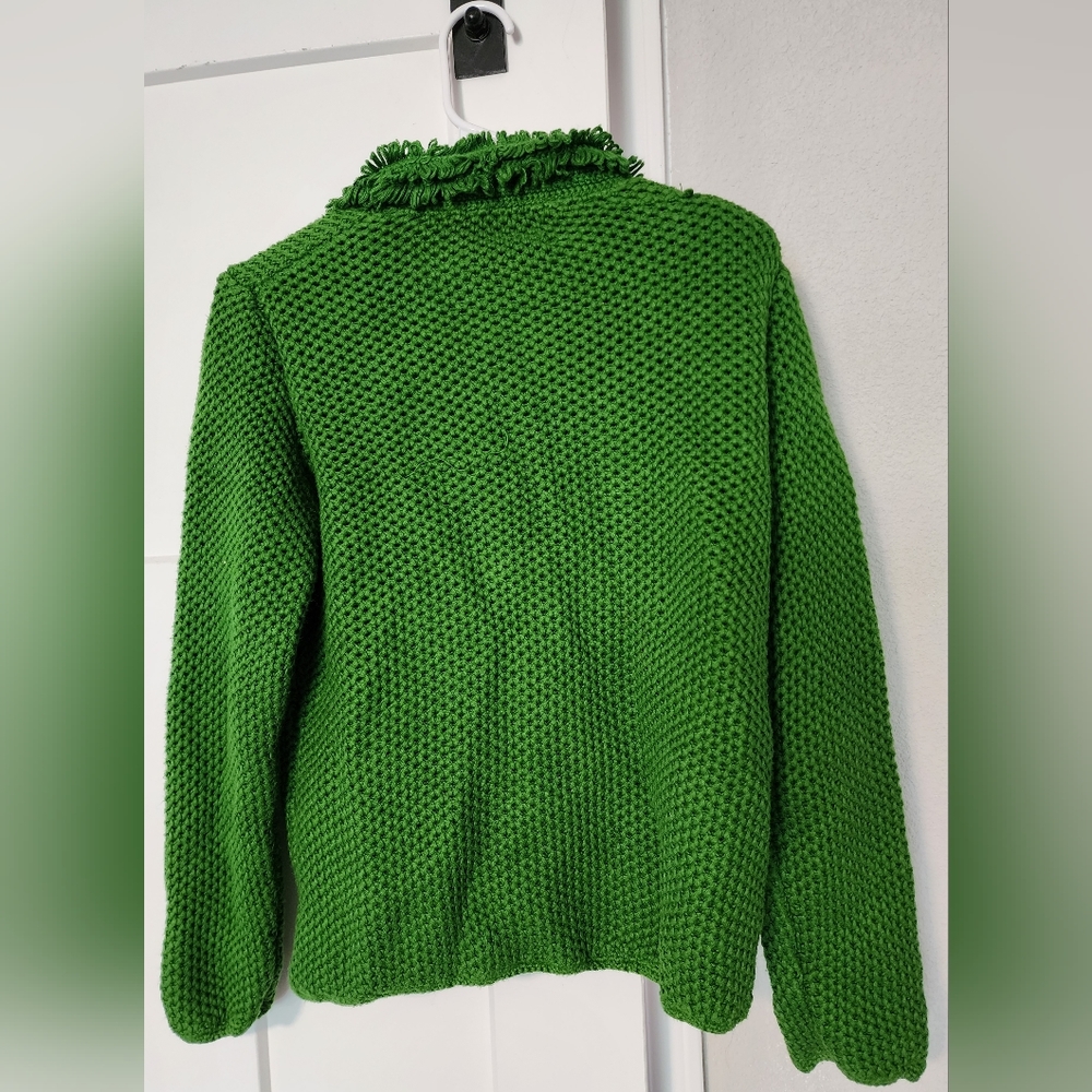 Vintage Michael Simon New York Green Sweater Crochet … - Gem
